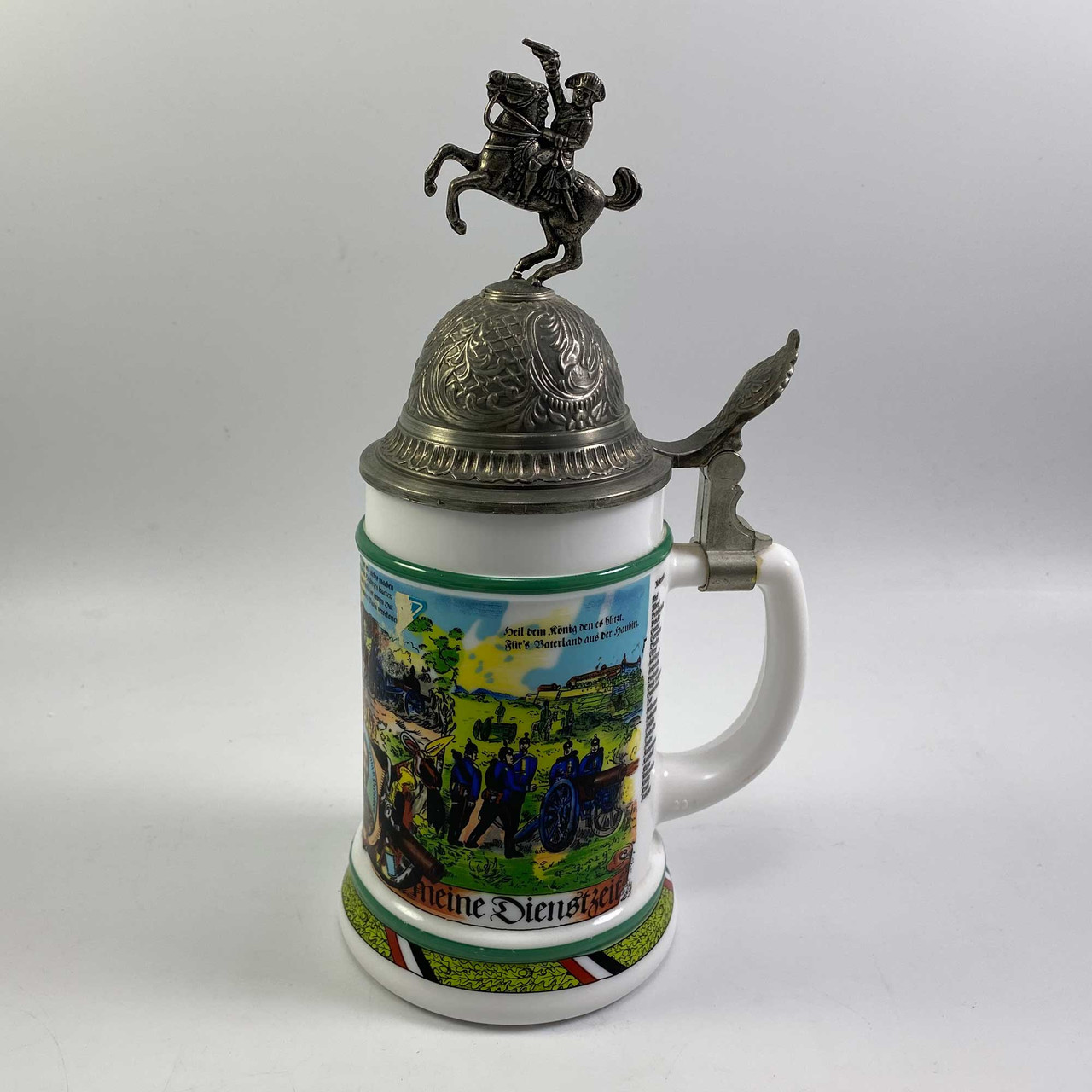 BMF West Germany Milk Glass regimental Beer Stein