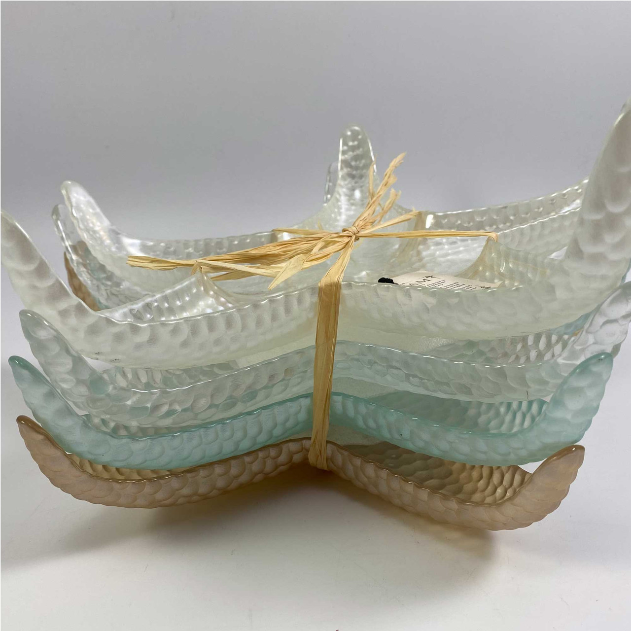 4-Akcam Turkish Glass Starfish Plates