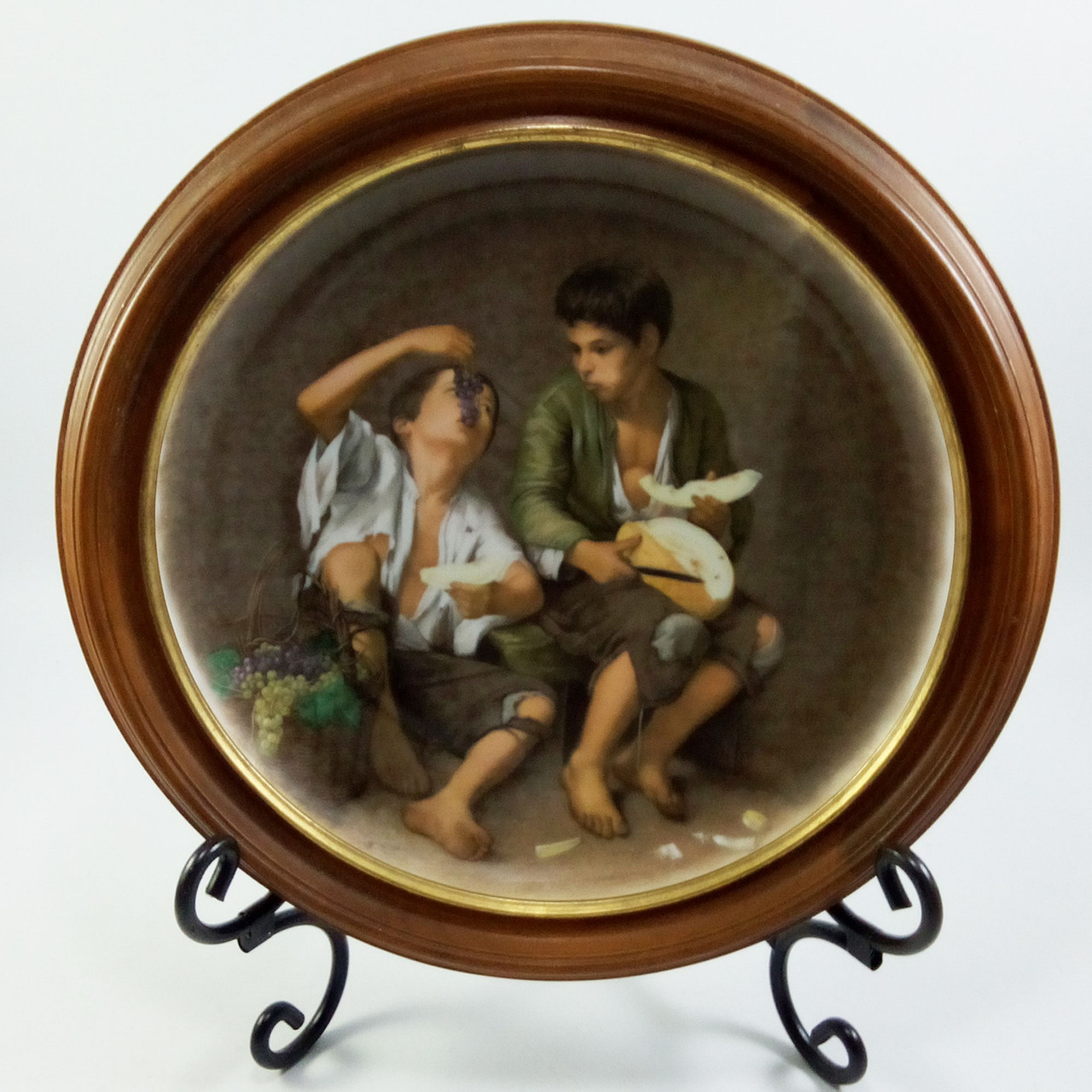 2- Suisse Langenthal Porcelain Plaques- by Murillo Boys Eating Fruit ...
