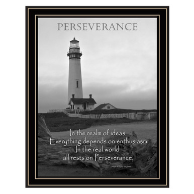 Perseverance - grayscale, in a Perseverance in a black-grooved frame