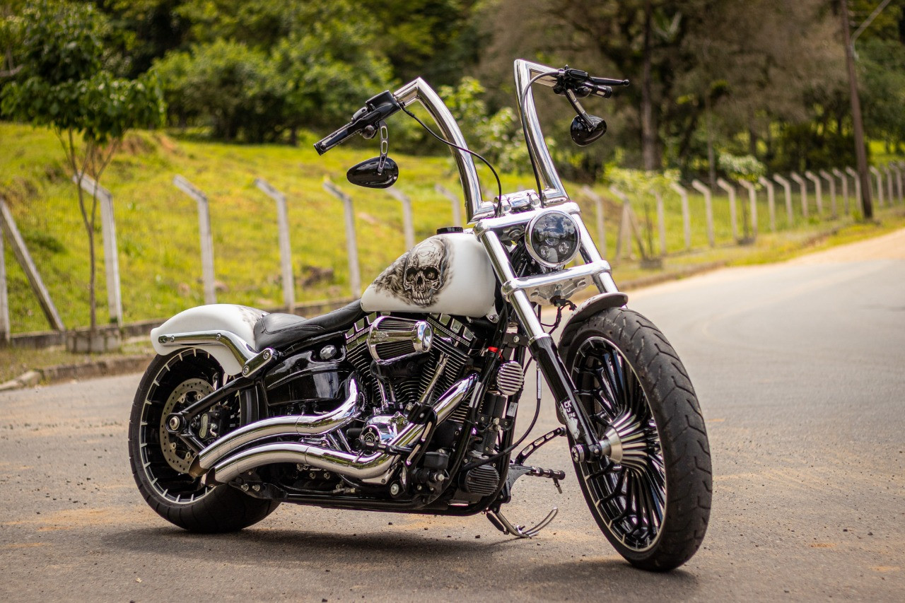 King Rhino 2" Handlebars for Harley-Davidson Softail Slim - Polished ...
