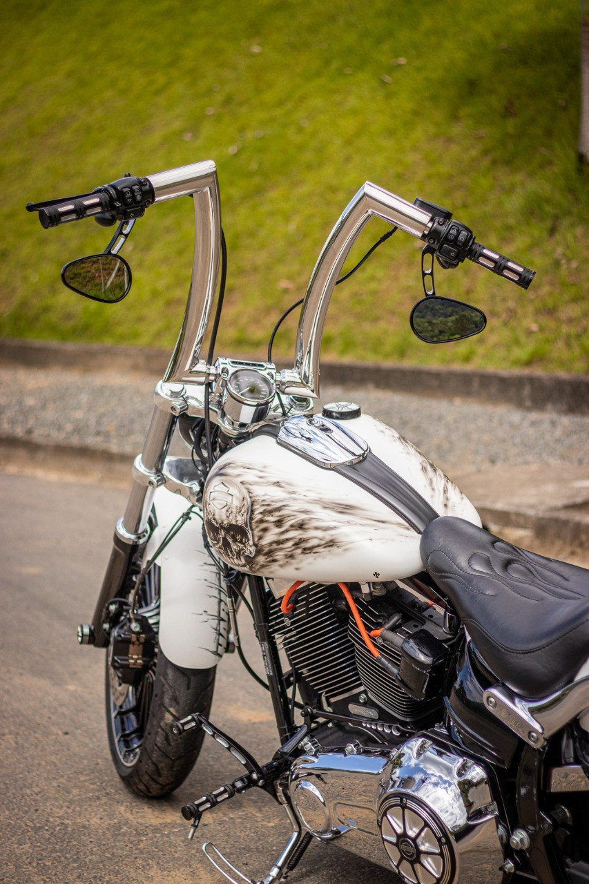 King Rhino 2" Handlebars for Harley-Davidson Softail Slim - Polished ...