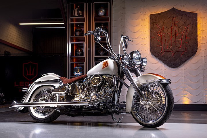 Ape Hanger Curve Robust 1.1/4" Handlebars for Harley-Davidson Softail ...