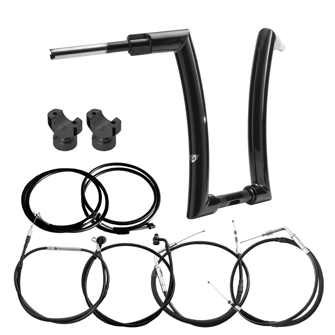King Rhino 2" Handlebars Kit + Clamps + Mechanical Cables + Extension ...