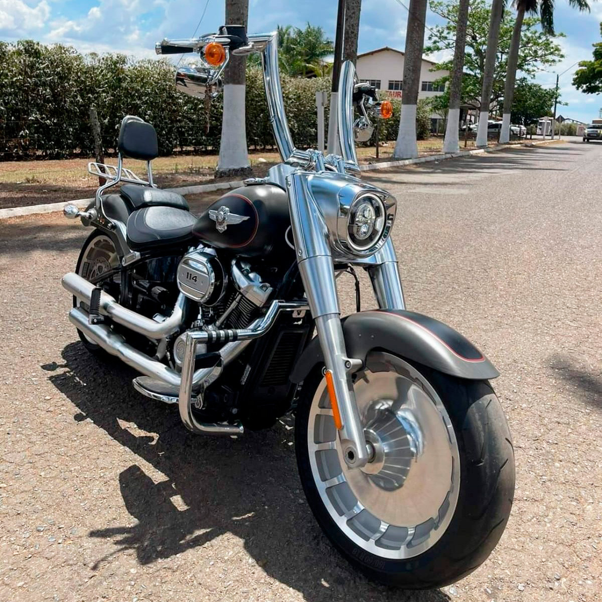 King Curve Rhino 2" Handlebars for Harley-Davidson Softail Fat Boy ...