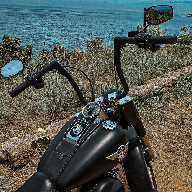 King Classic Robust 1.1/4" Handlebars for Harley-Davidson Softail Fat ...