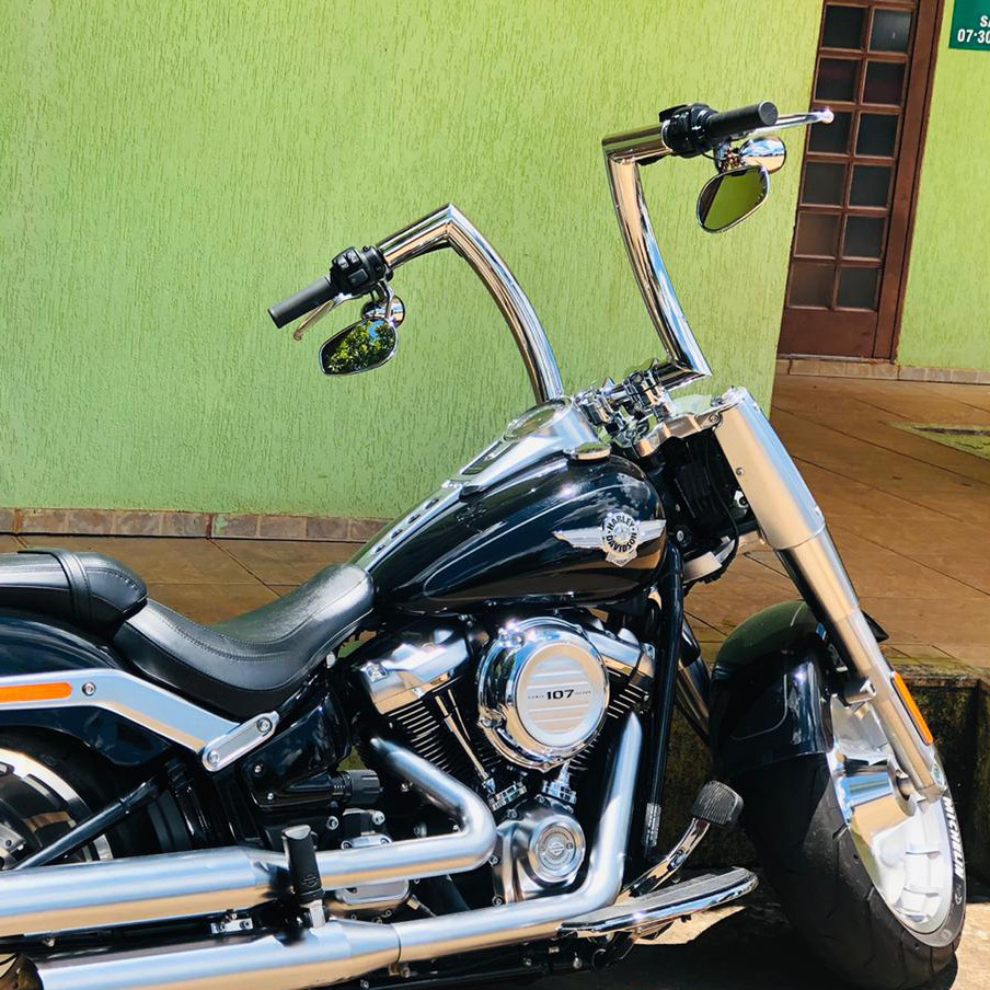 King Rhino 2" Handlebars for Harley-Davidson Softail Fat Boy - Polished ...
