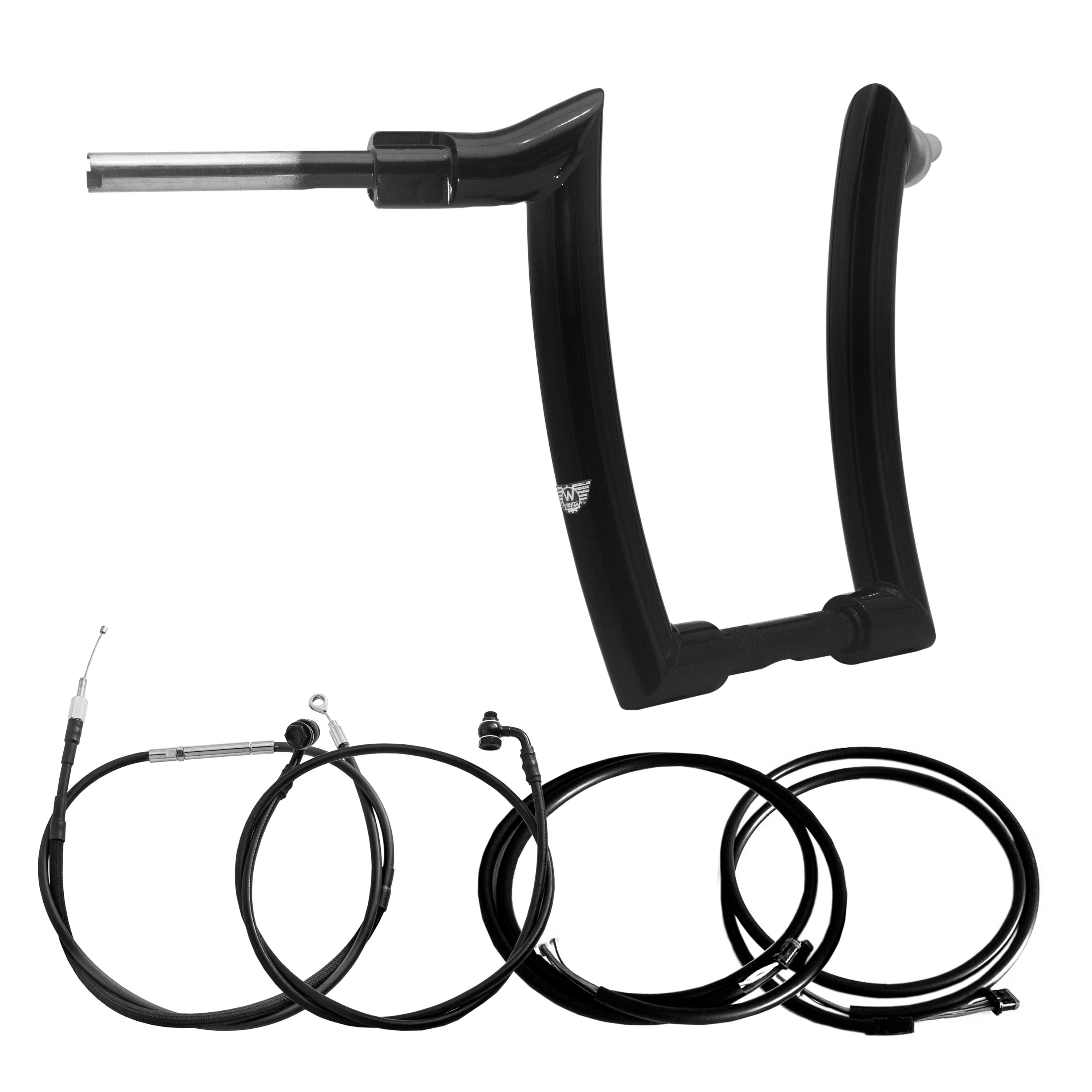 Mad Dogger Curve Rhino 2" Handlebars Kit + Mechanical Cables ...