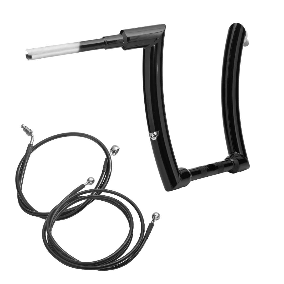 King Curve Rhino 2" Handlebars Kit + Mechanical Cables for Harley ...