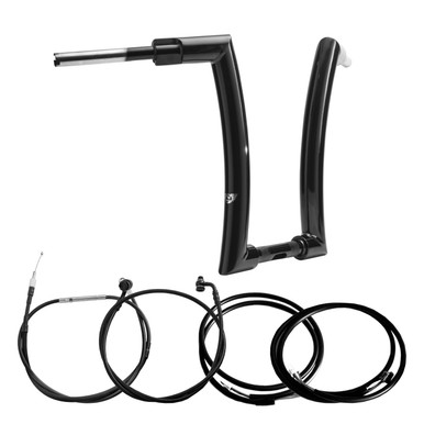 King Rhino 2" Handlebars Kit + Mechanical Cables + Extension Wiring Kit ...