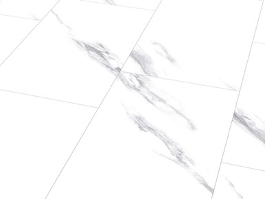 Koczwara Fargo Marble White with Grey Streaks SPC Vinyl Tile Flooring ...
