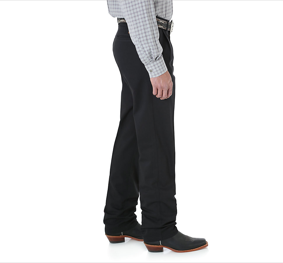 Men's Wrangler Riata Pants, Black, Twill Pleated Front - Chick Elms ...