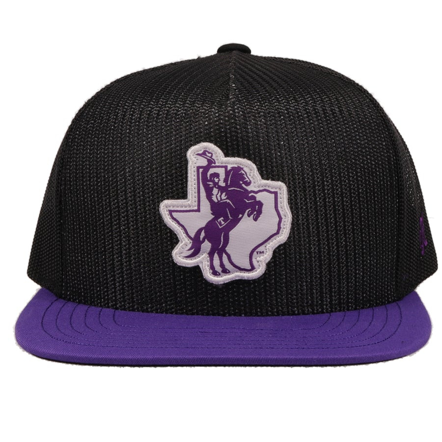 Men's Hooey Tarleton Cap, Black with Purple Bill, Purple & White ...