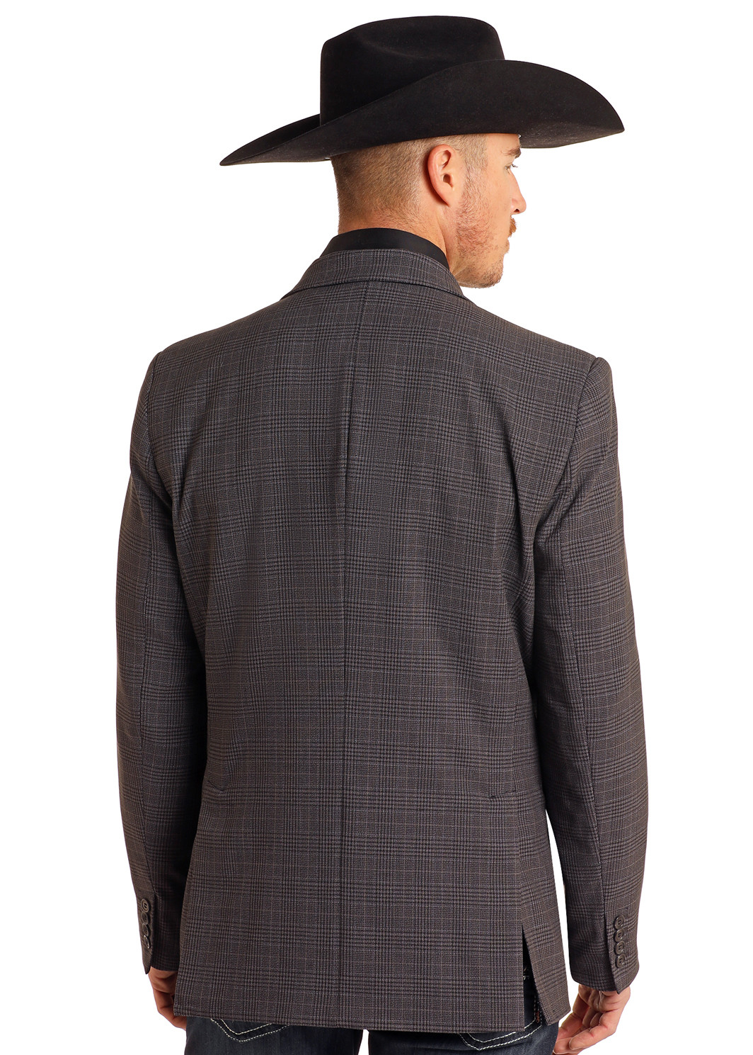 Mens Rock & Roll Sports Coat, Black Plaid - Chick Elms Grand Entry ...