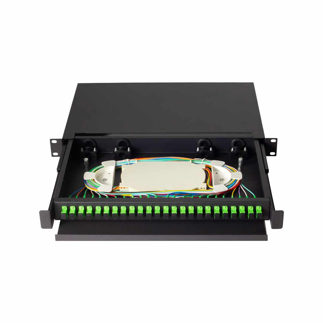 Iuron Optical Fiber Patch Panel Connector SC APC 24 Port Rack Mount