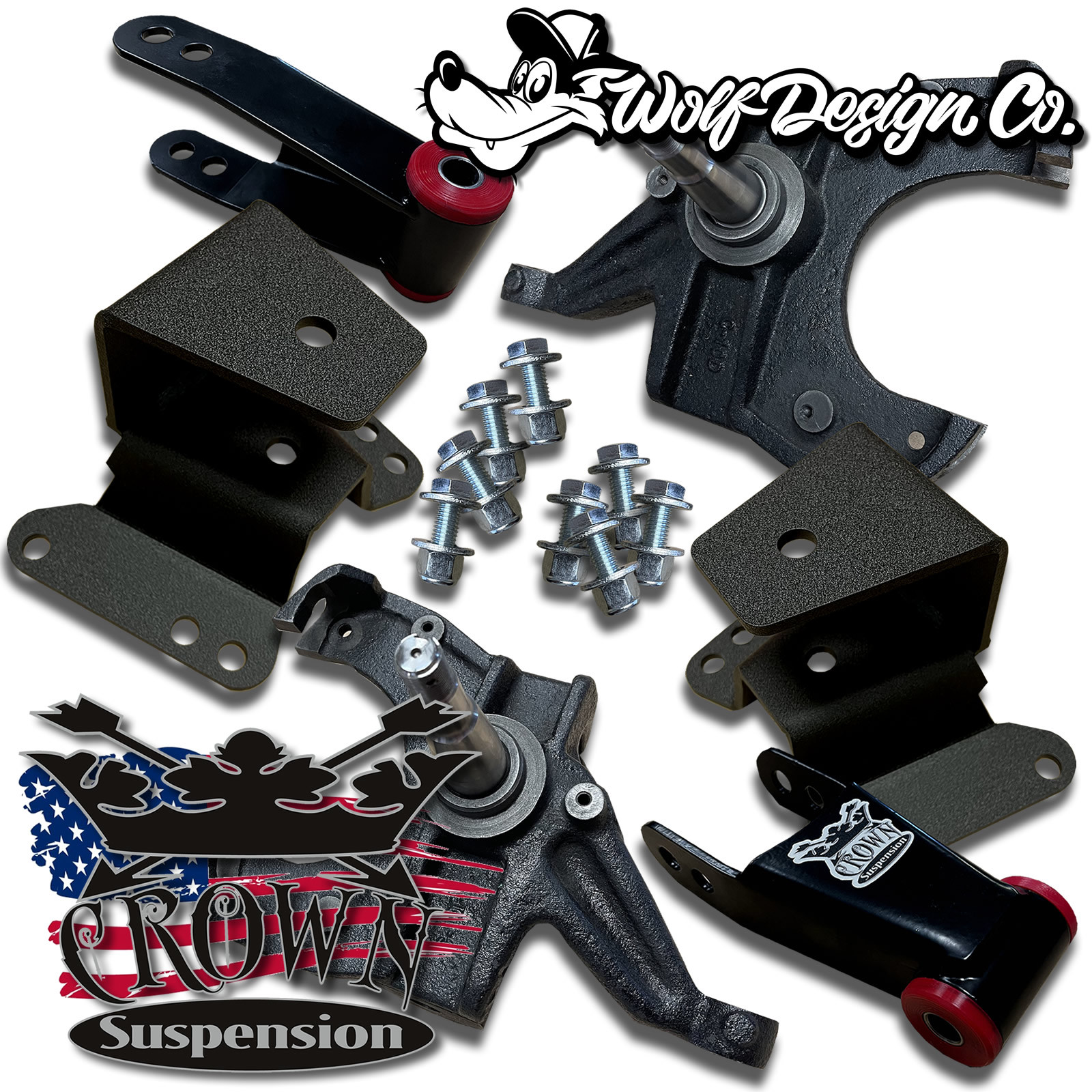 F100 Lowering Kit 3/6 Drop I-Beams Flip C-Notch 1965-1973 Ford F-100 ...
