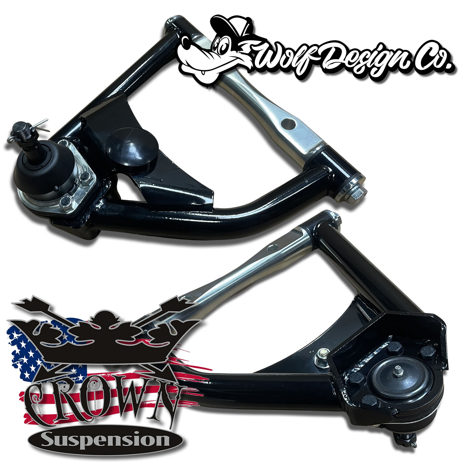 Mustang II Upper & Lower Airbag Control Arms Narrowed