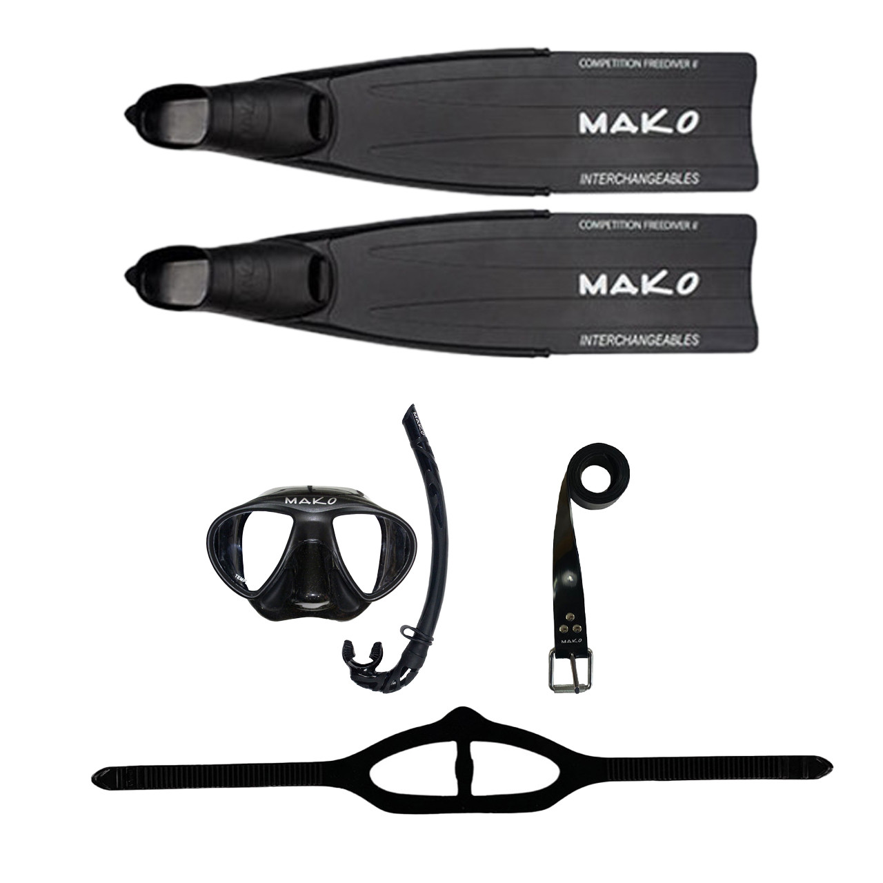 MAKO Black Freediver 1 Package | Interchangeable Polymer Fins & Gear