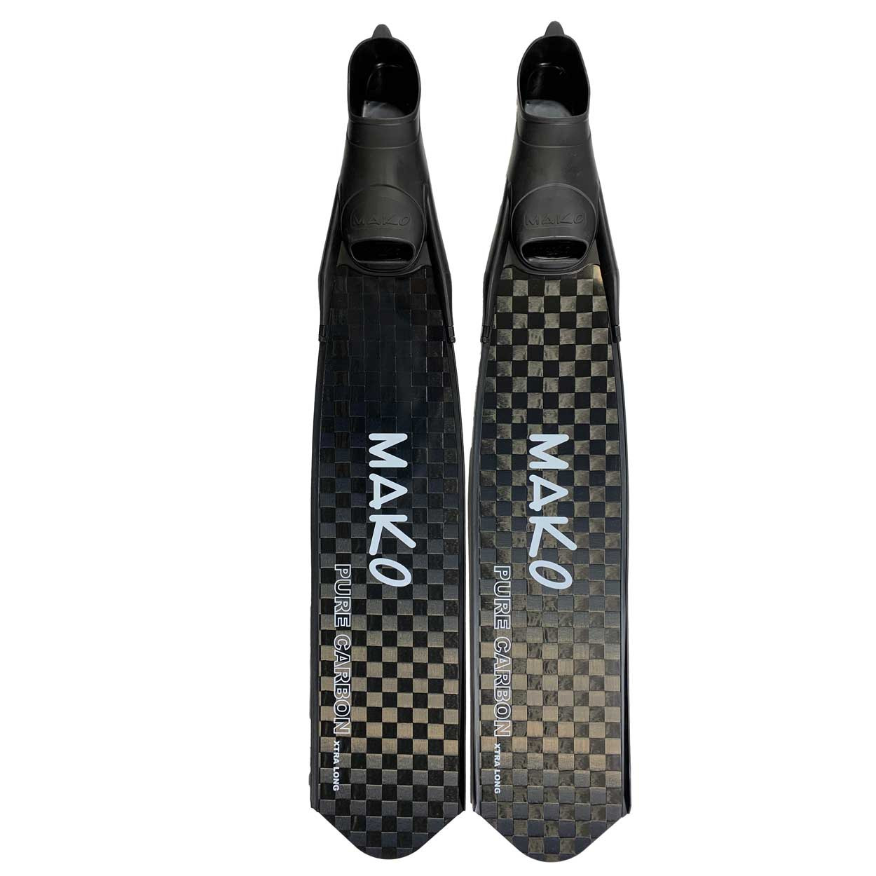 MAKO “Extra Long” Pure Carbon Interchangeable Freedive Fins with Foot ...