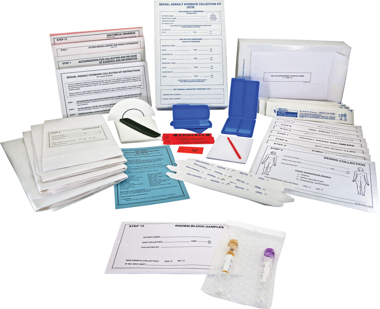 Victim Sexual Assault Evidence Collection Kit - Blood Tube -13/case