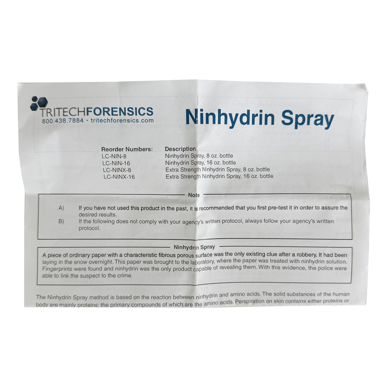 Ninhydrin Spray - Regular and Extra-Strength