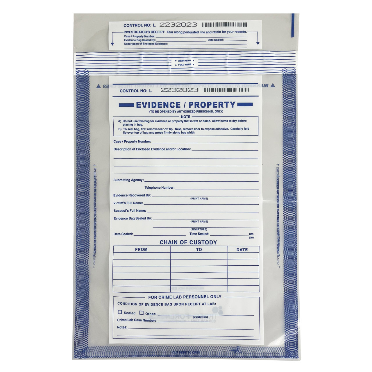 Evidence Bags - 100/pkg