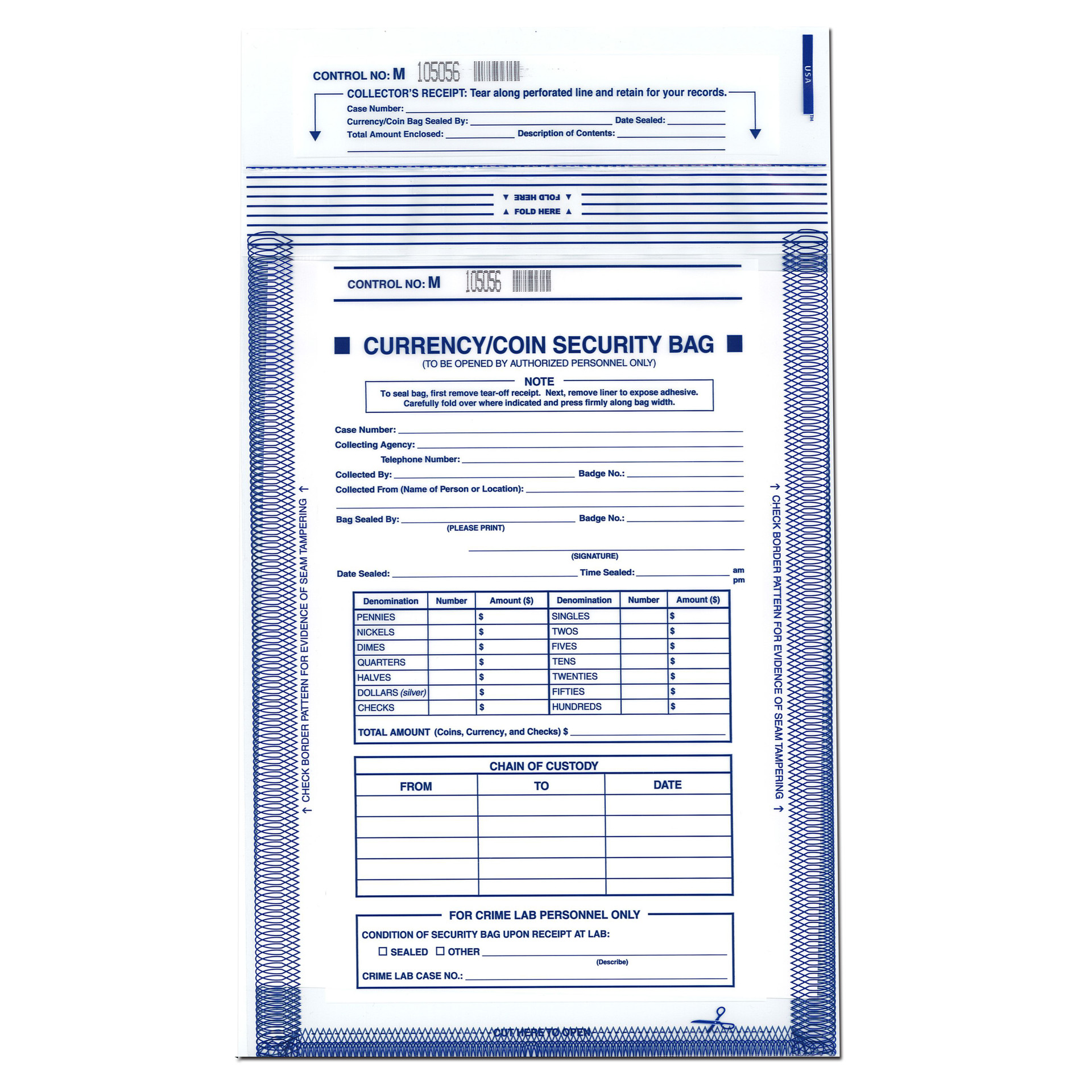 Currency Coin Security and Evidence Bags