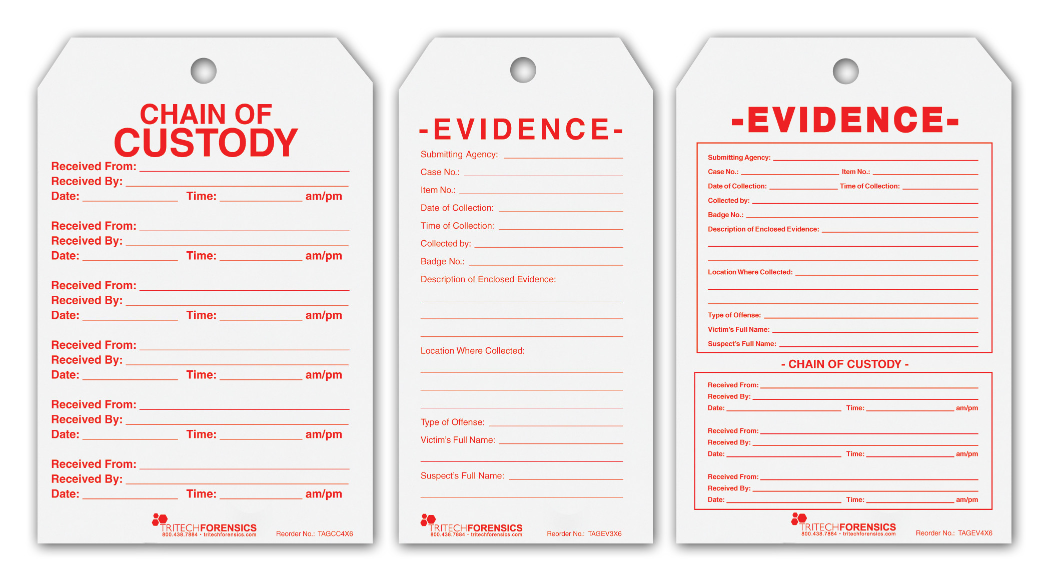 Evidence Tape, Tags, Labels, & Seals