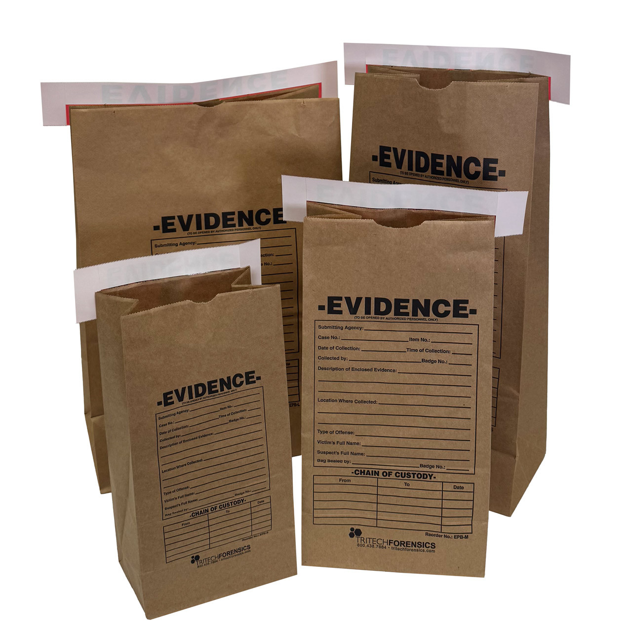 Easy Seal Paper Evidence Bags, 100/Pkg - Tri Tech Forensics