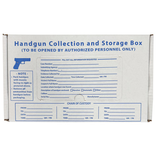 Windowed Handgun Box | Evidence Boxes and Storage | Tri-Tech