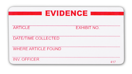 Evidence Tape, Tags, Labels, & Seals
