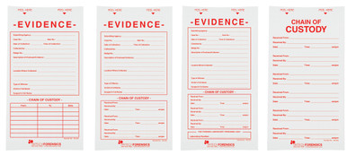 Evidence Labels with Chain of Custody Fill-In