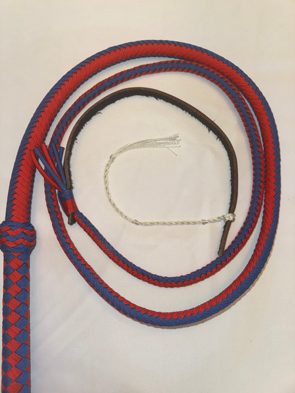 8ft Red Blue Paracord Bull Whip - Nylon - EPT Bull Ropes