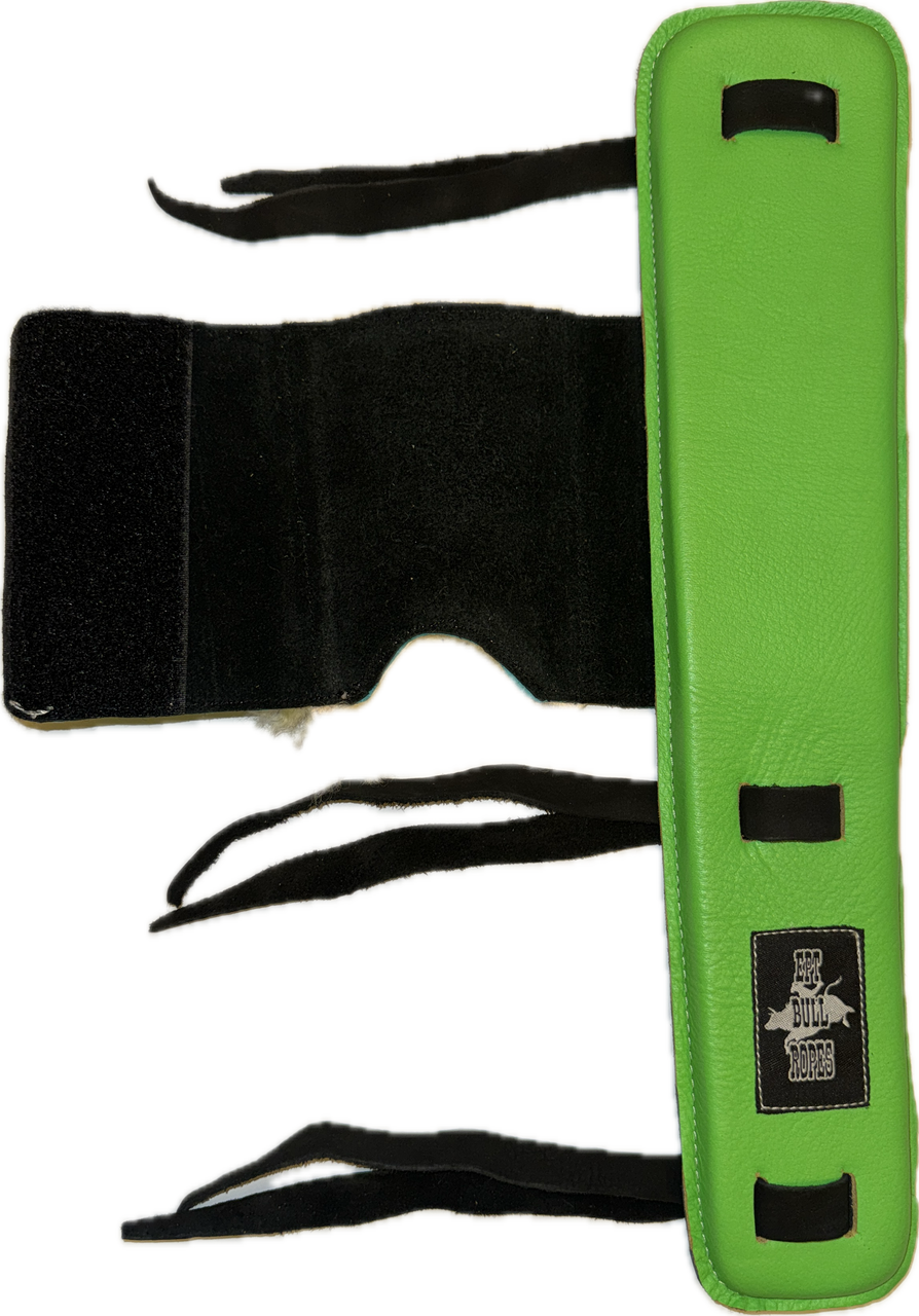 Adult & Jr Bull Rope Pad – Lime Green Leather | Genuine Leather Pad for ...