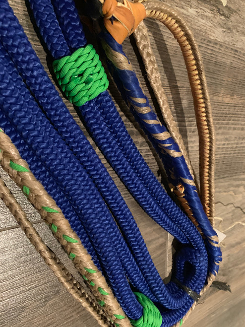 Royal Blue Nylon on Tan Poly Jr Pro 9/7 LH | EPT Bull Ropes