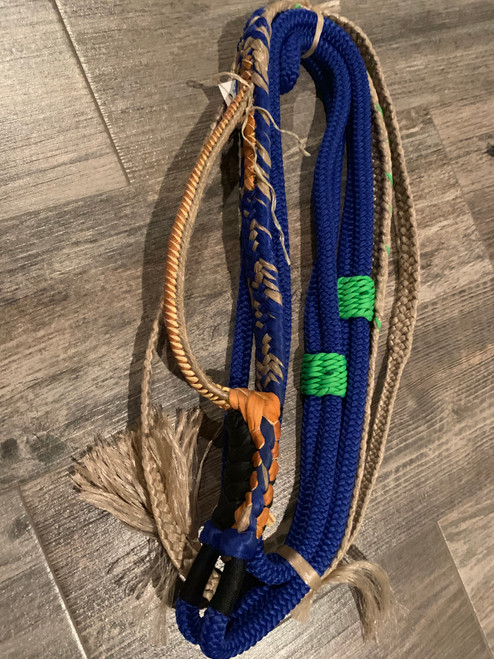 Royal Blue Nylon on Tan Poly Jr Pro 9/7 RH | EPT Bull Ropes