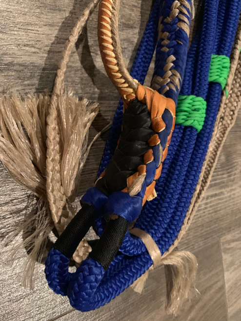 Royal Blue Nylon on Tan Poly Jr Pro 9/7 RH | EPT Bull Ropes