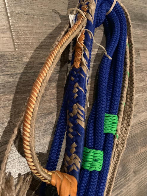 Royal Blue Nylon on Tan Poly Jr Pro 9/7 RH | EPT Bull Ropes