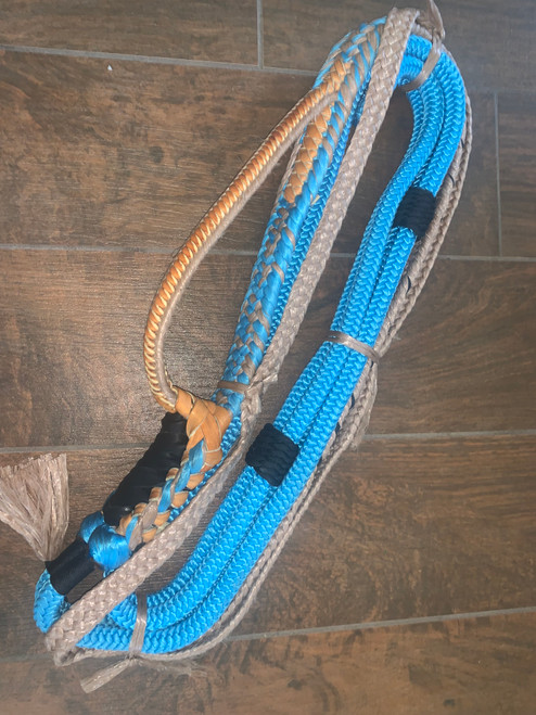Turquoise Nylon & Tan Poly Jr Pro 9/7 LH | EPT Bull Ropes