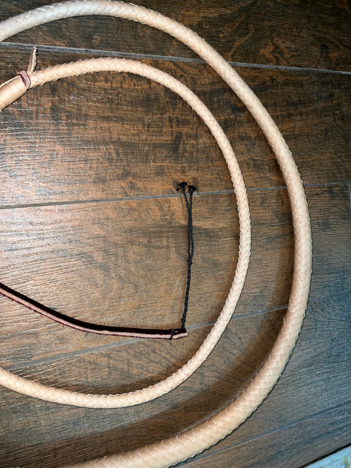 8ft Tan Colored Leather Bull Whip - EPT Bull Ropes