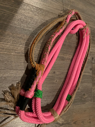 Pink on Tan Poly Mini Bull Ropes Kids 9/7 LH EPT Bull Ropes - Mini ...