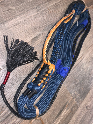 Navy Blue & Black Poly Pro 9/7LH- 3/4 x 3/4 EPT Bull Rope Rodeo Rider ...