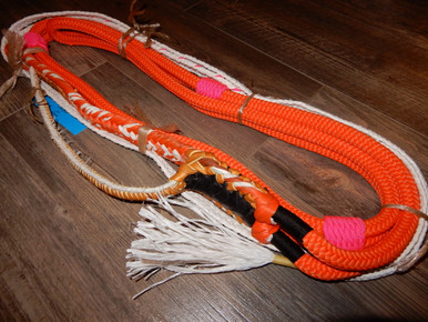 Orange Nylon & White Poly- Jr Pro 9/9LH - EPT Bull Ropes Rodeo Rider 14 ...