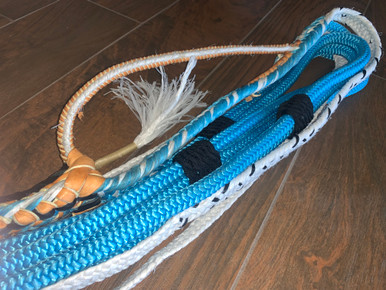 Turquoise Nylon & White Poly Pro 9/7 LH | EPT Bull Ropes