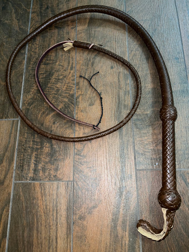 6ft Handmade Burgundy Colored Leather - EPT Bull Ropes