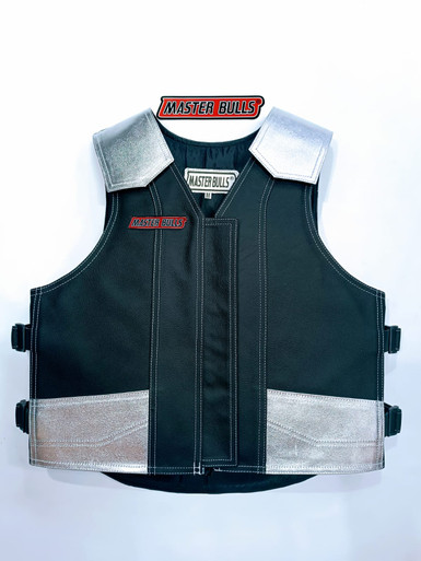 Master Bulls Black & Silver Bull Riding Vest – Medium