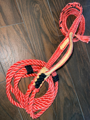Red Poly Mini Bull/Steer Rope Kids 9/7 LH | EPT Bull Ropes