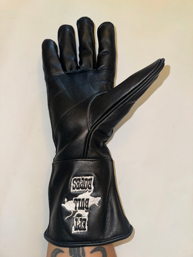 Black Calf Skin Leather Bull Riding Glove - EPT Bull Ropes