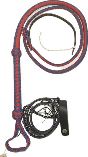 8ft Red Blue Paracord Bull Whip - Nylon - EPT Bull Ropes