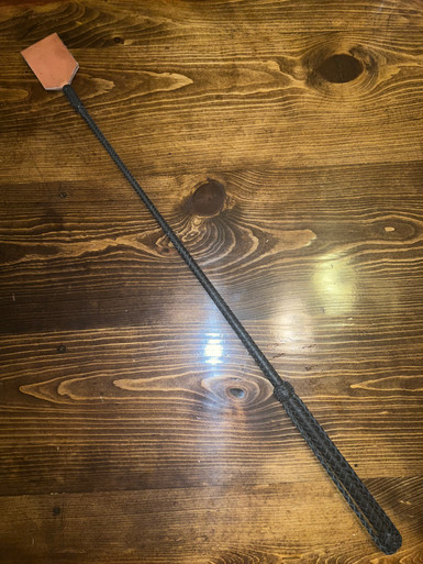 Hand Braided Riding Crop with Black Leather Grip 30"